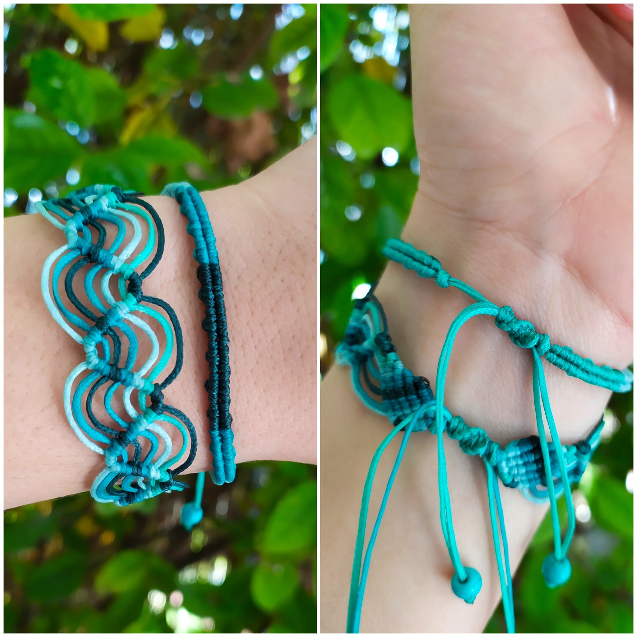 Macrame Jewelry Set/adjustable Macrame Necklace/turquoise - Etsy