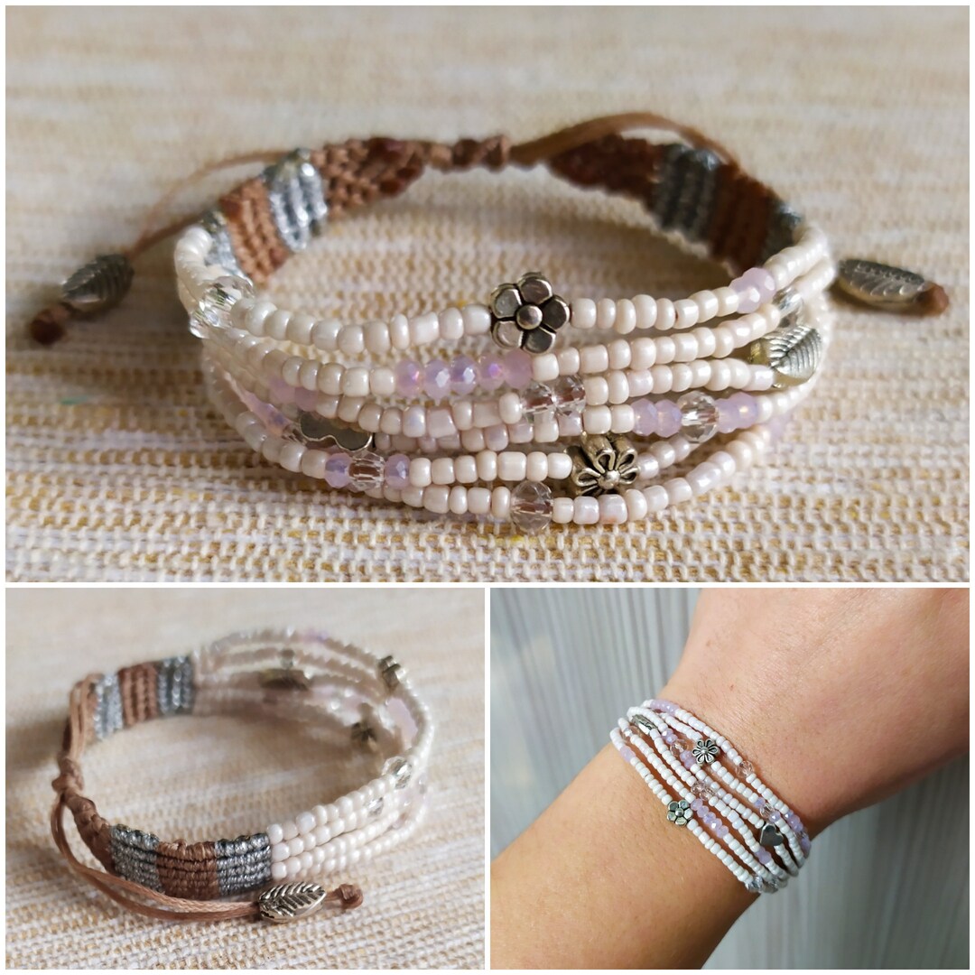 Seed Bead Bracelet/beaded Bracelets/wrists Beads/macrame Bracelet ...