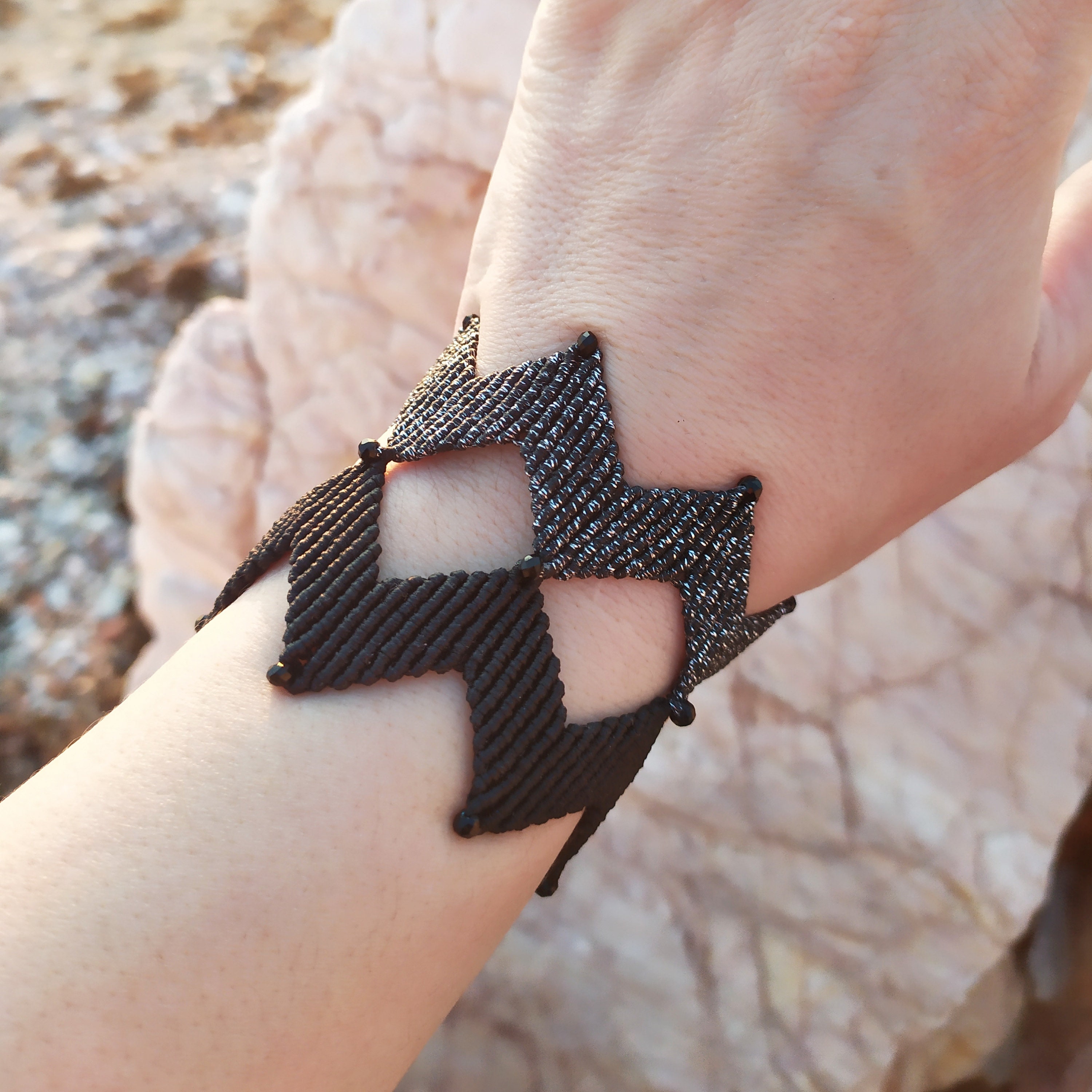 Macrame Zig Zag/chevron Bracelet/thread Bracelet/knotted Bracelet/woven ...