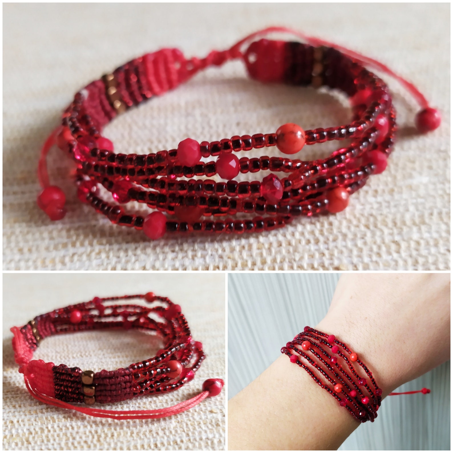 Seed Bead Bracelet/beaded Bracelets/wrists Beads/macrame Bracelet ...