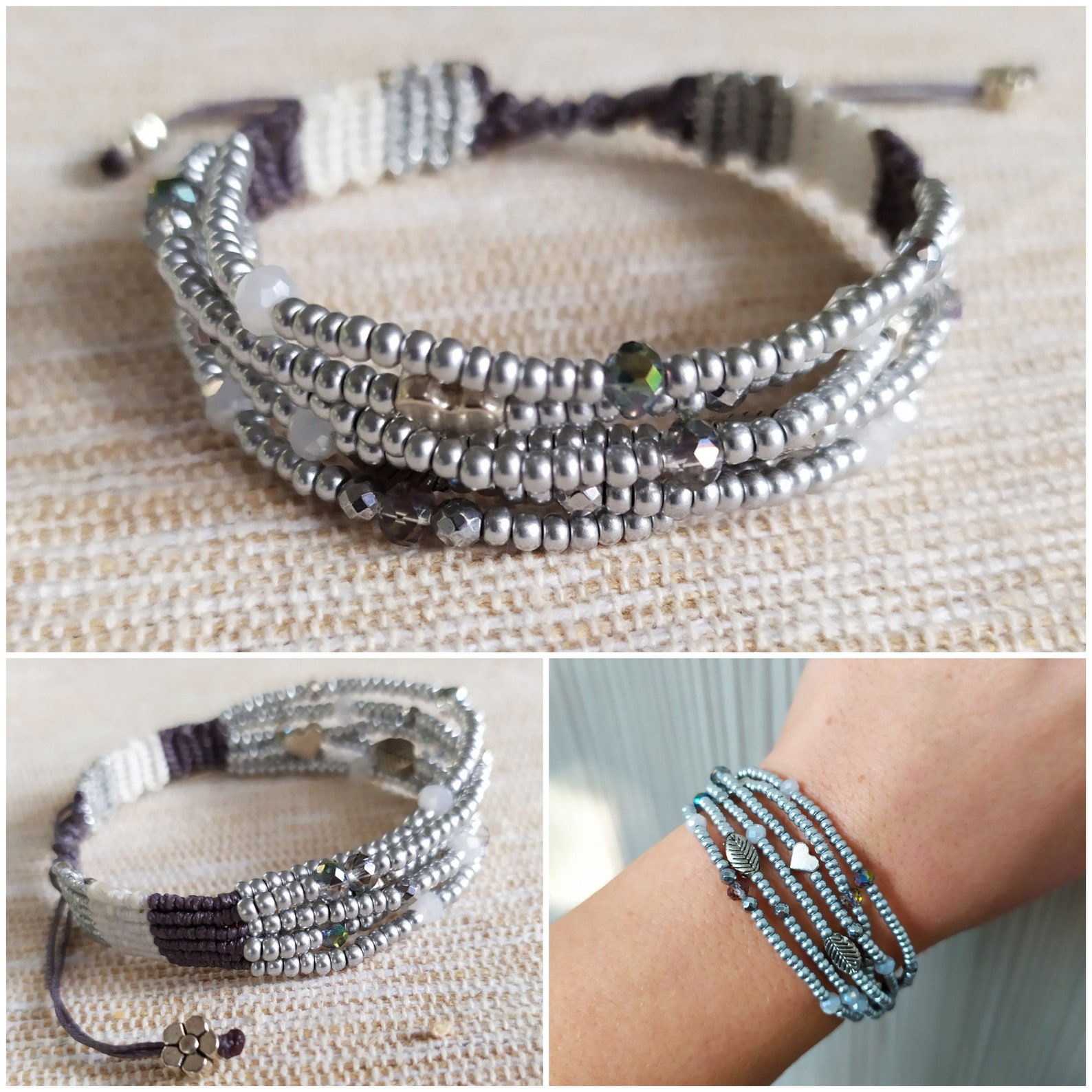 Seed Bead Bracelet/beaded Bracelets/wrists Beads/macrame Bracelet ...