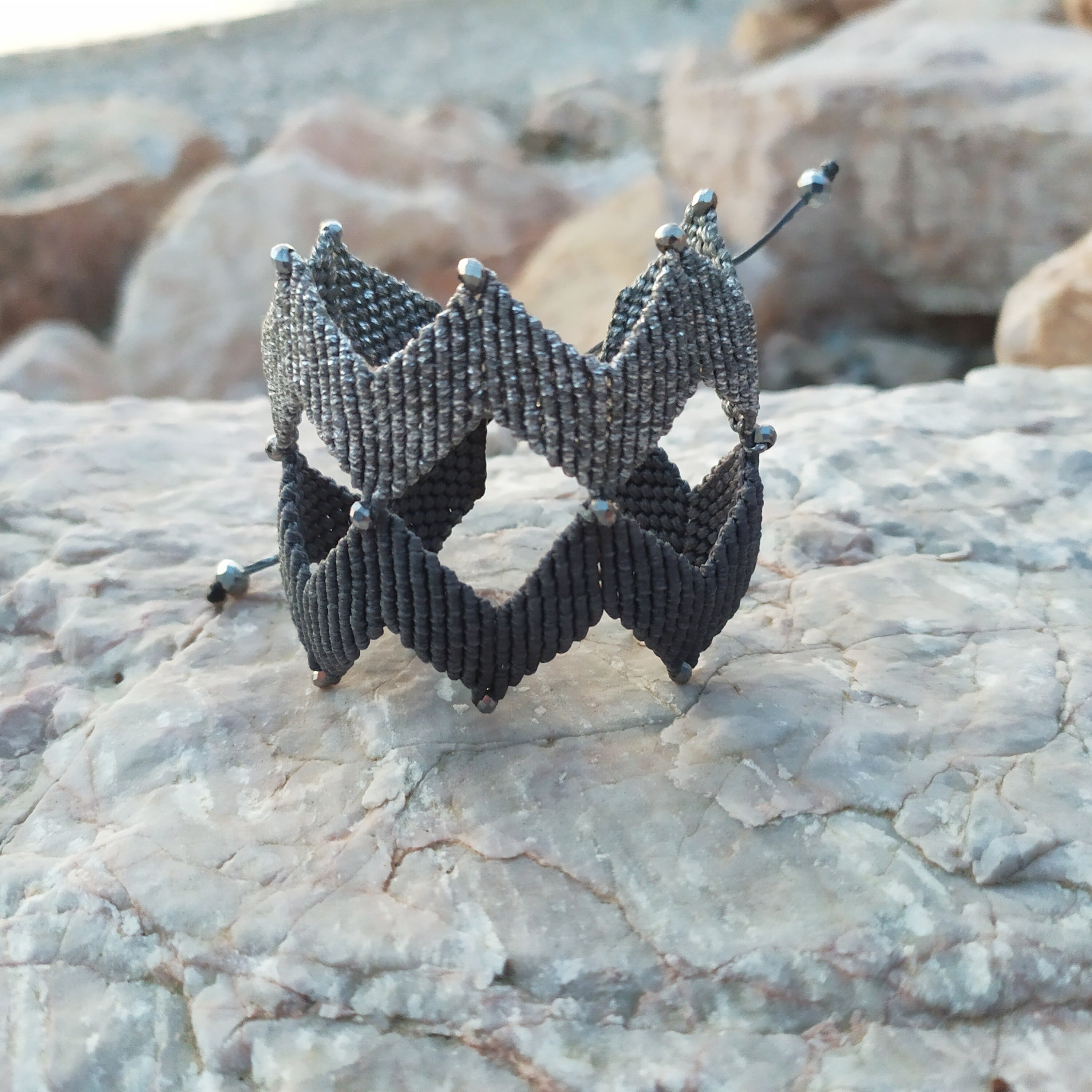 Macrame Zig Zag/chevron Bracelet/thread Bracelet/knotted Bracelet/woven ...