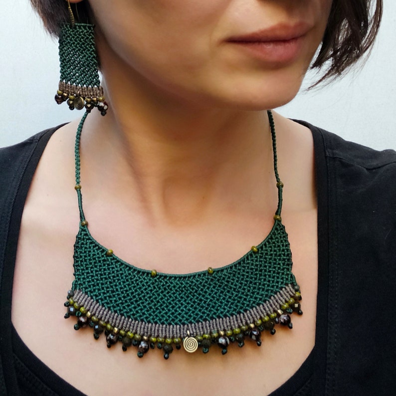 Macrame Jewelry Set/boho Macrame Jewelry/bohemian - Etsy