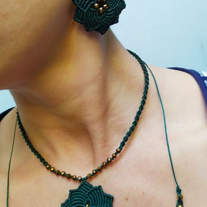 Macrame Mandala Necklace/macrame Jewelry Set/boho Macrame Jewelry/bohemian Jewelry/hippie ...
