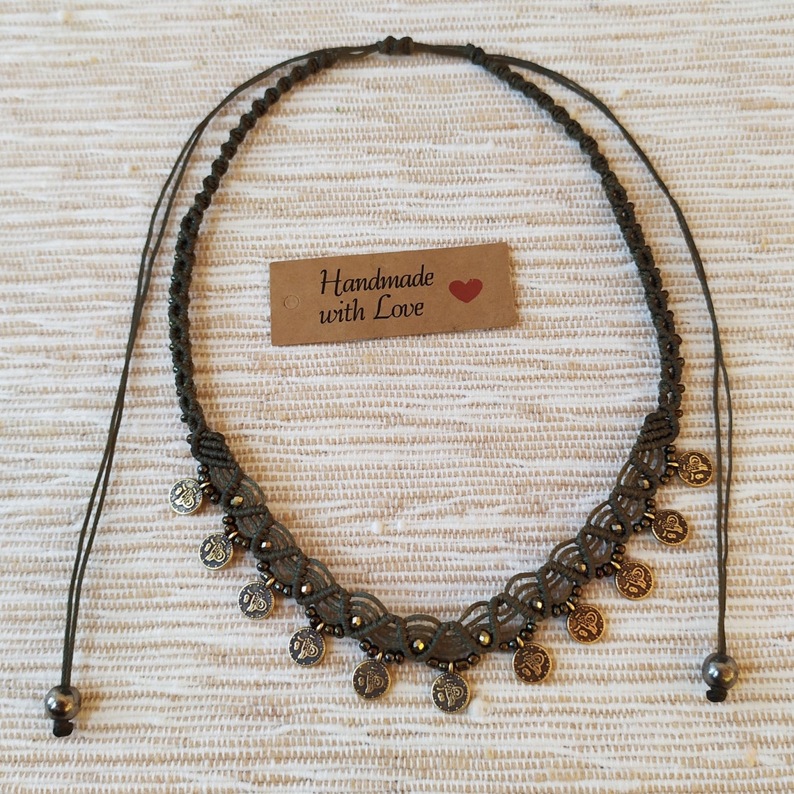 Macrame Choker Necklace/casual Necklace/boho Necklace/hippie - Etsy