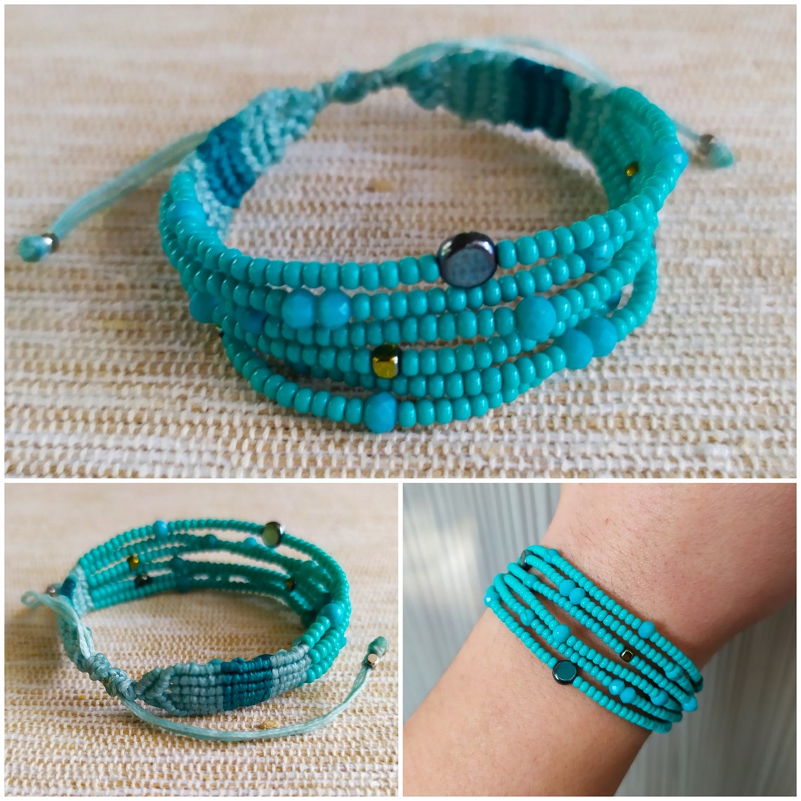 Seed Bead Bracelet/beaded Bracelets/wrists Beads/macrame Bracelet ...