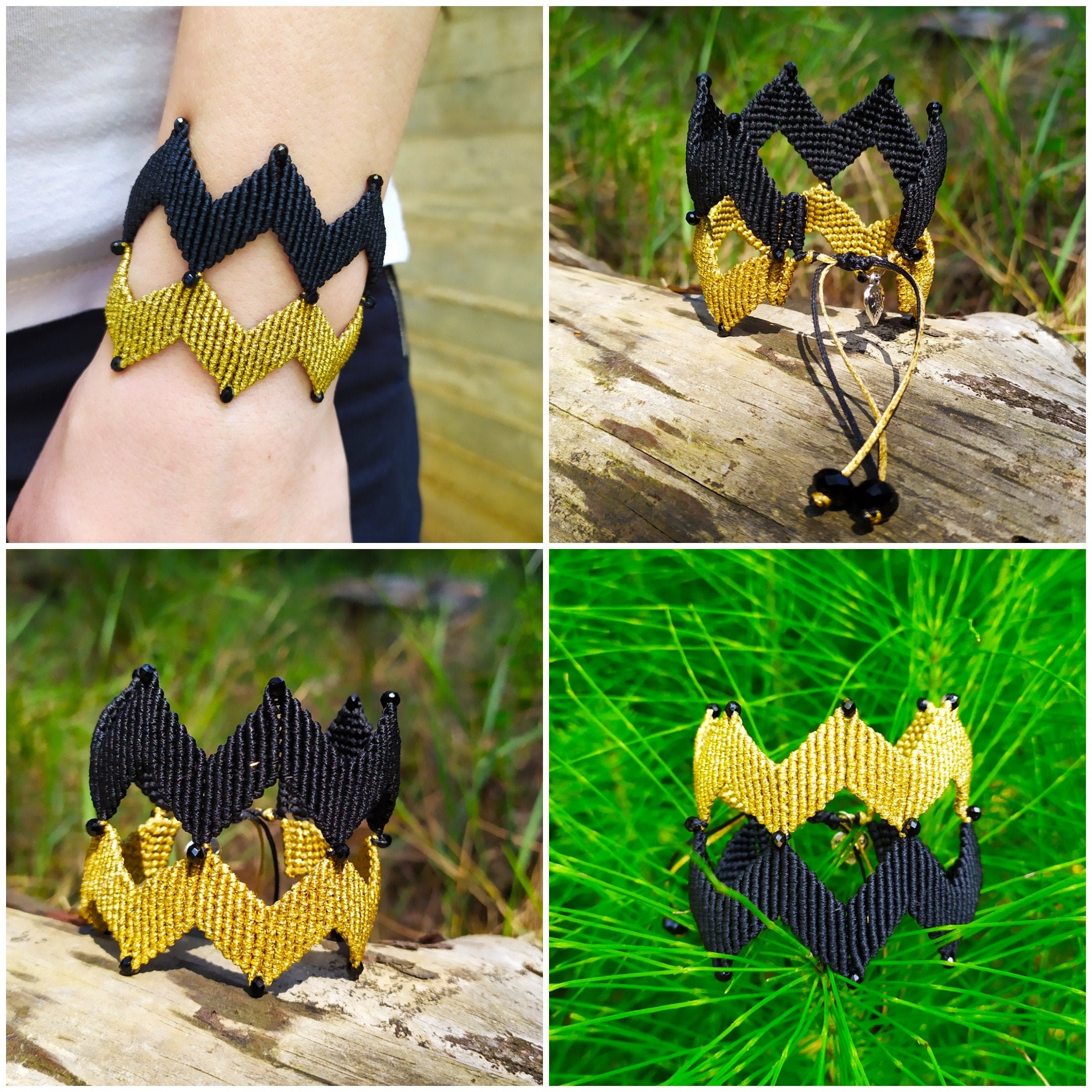 Macrame Zig Zag/chevron Bracelet/thread Bracelet/knotted Bracelet/woven ...
