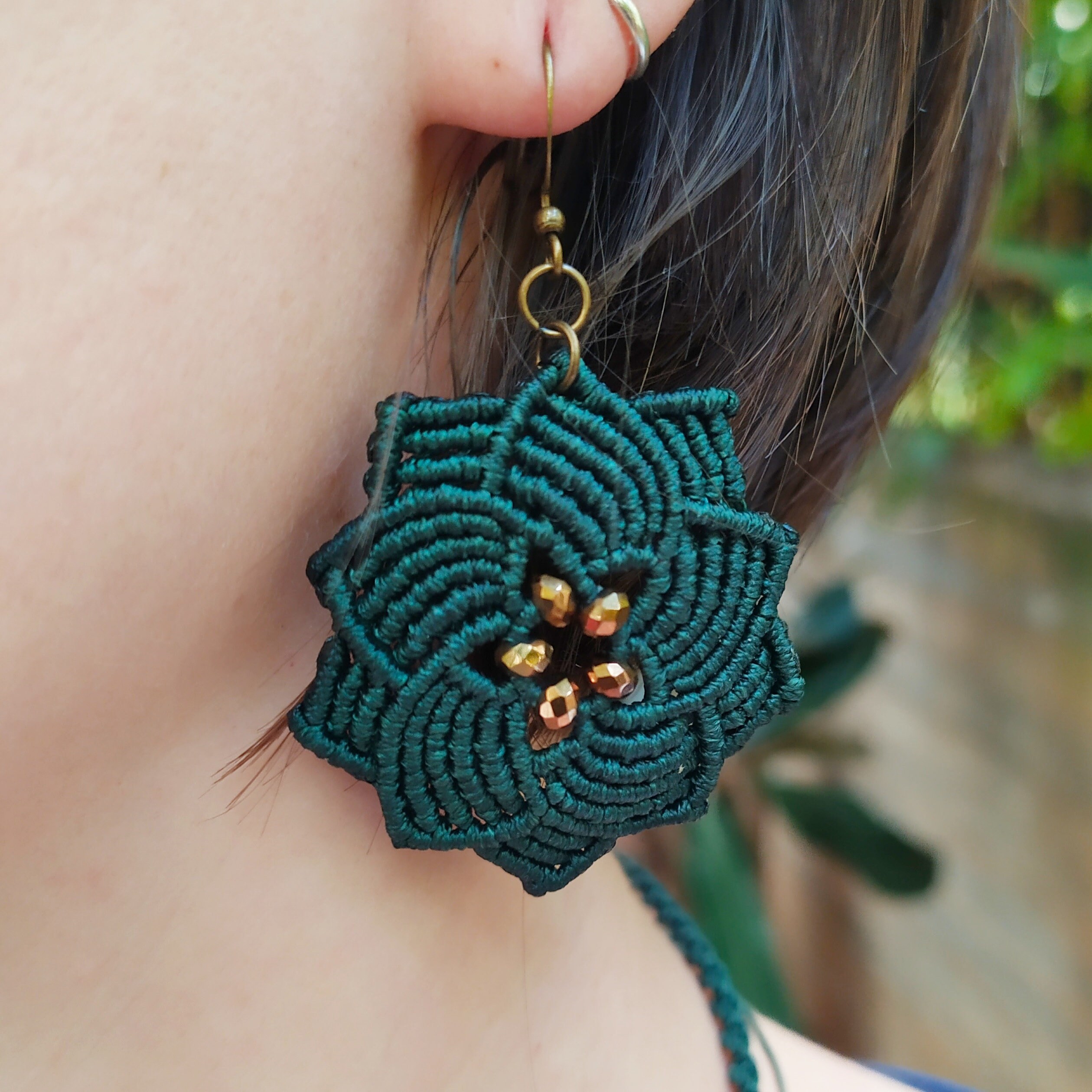 Macrame Mandala Necklace/macrame Jewelry Set/boho Macrame Jewelry/bohemian Jewelry/hippie ...