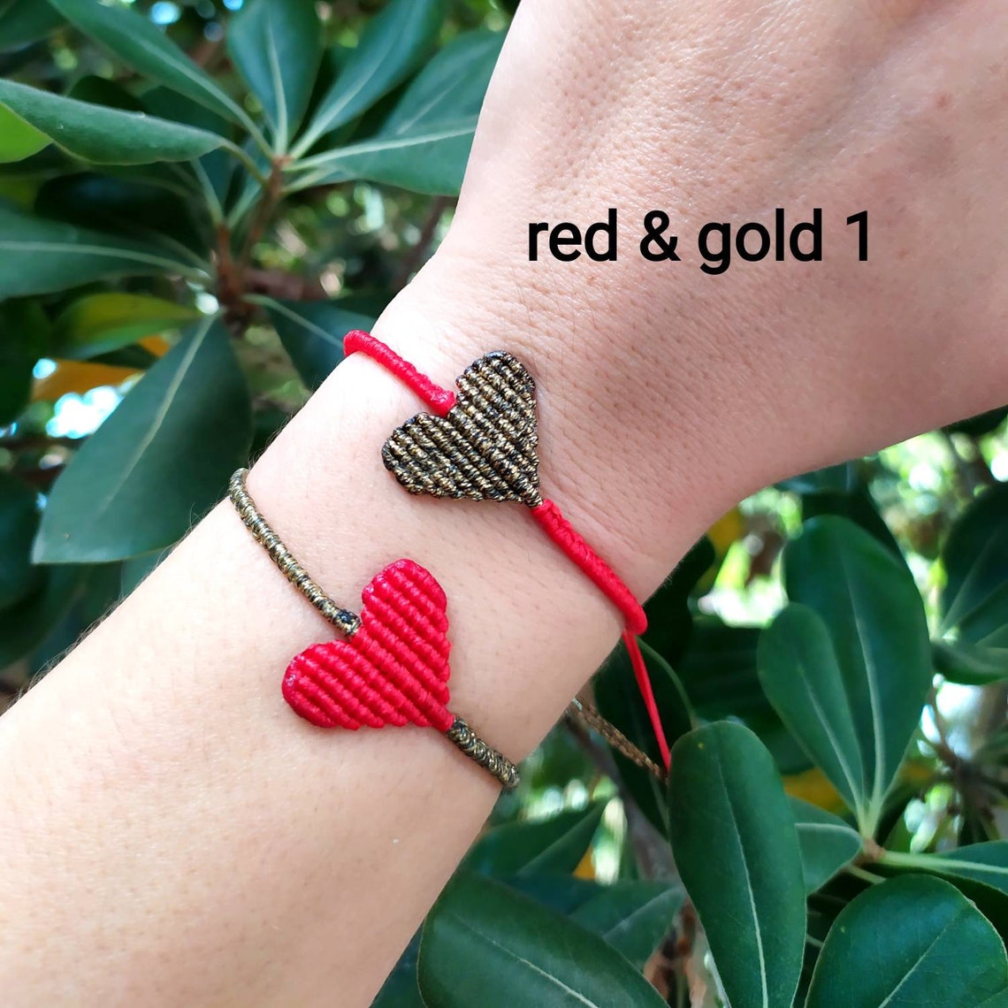 Macrame Heart Bracelet /macrame Bracelet Set/2 Pc Set Women/hippie ...