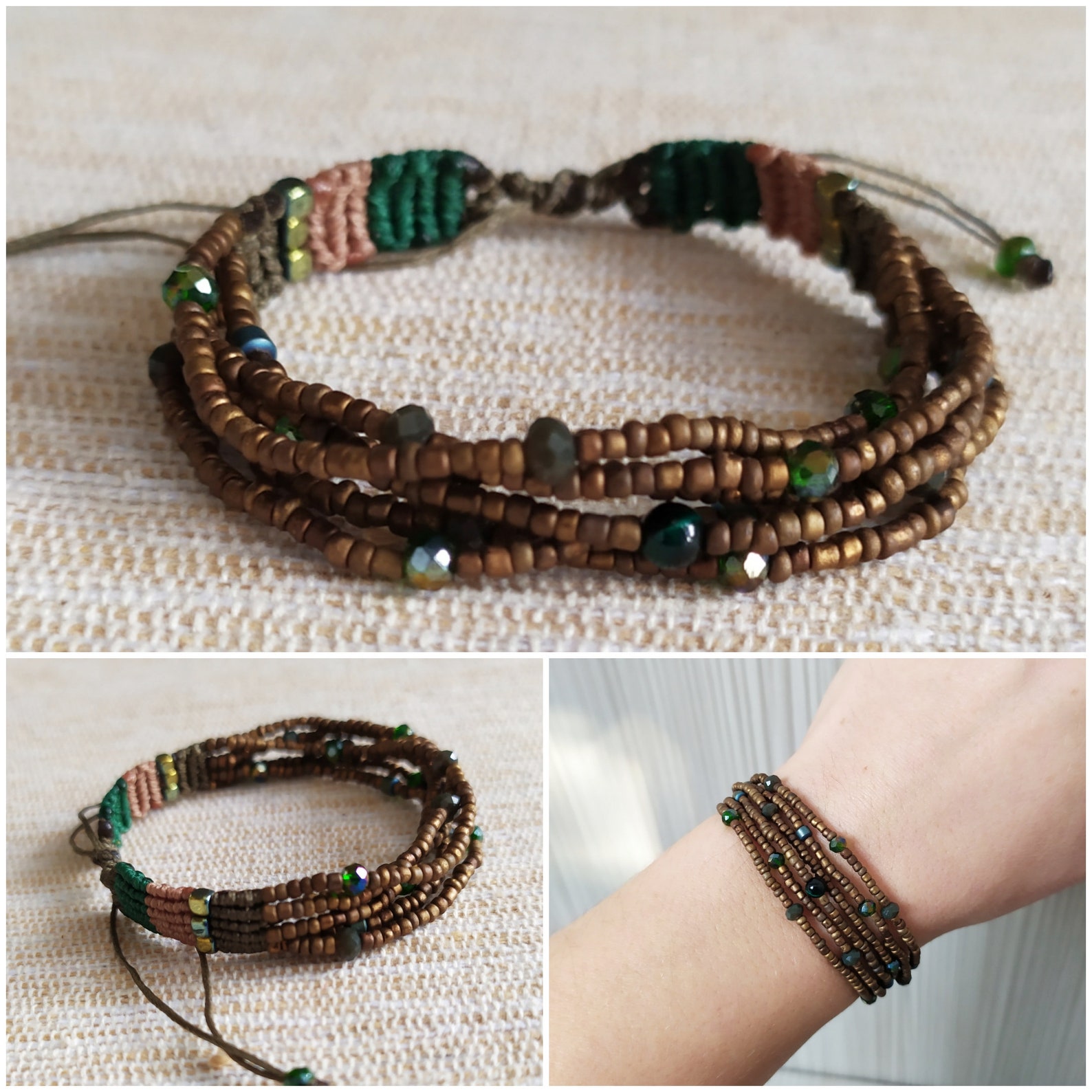 Seed Bead Bracelet/beaded Bracelets/wrists Beads/macrame Bracelet ...