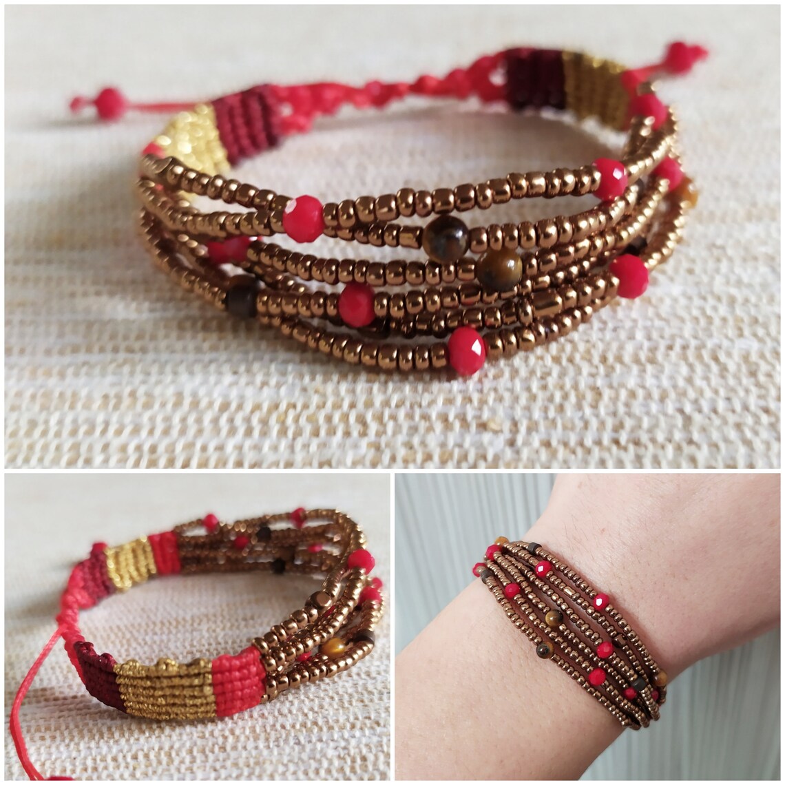 Seed Bead Bracelet/beaded Bracelets/wrists Beads/macrame Bracelet ...