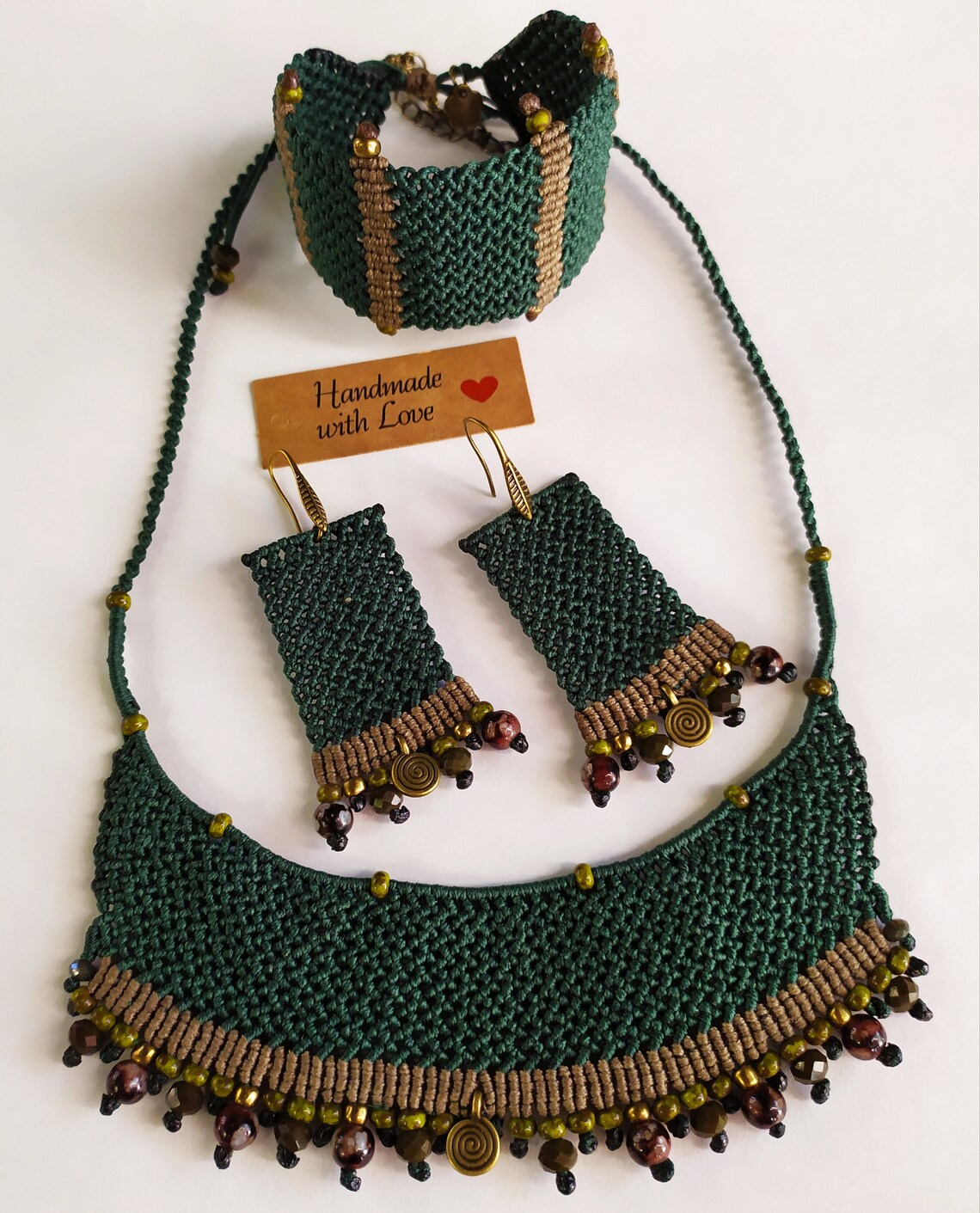 Macrame Jewelry Set/boho Macrame Jewelry/bohemian - Etsy