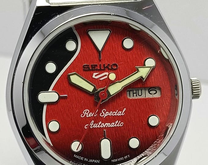 Seiko 5 Limited Edition Red Special Dial Day&date Automatic Transparent ...