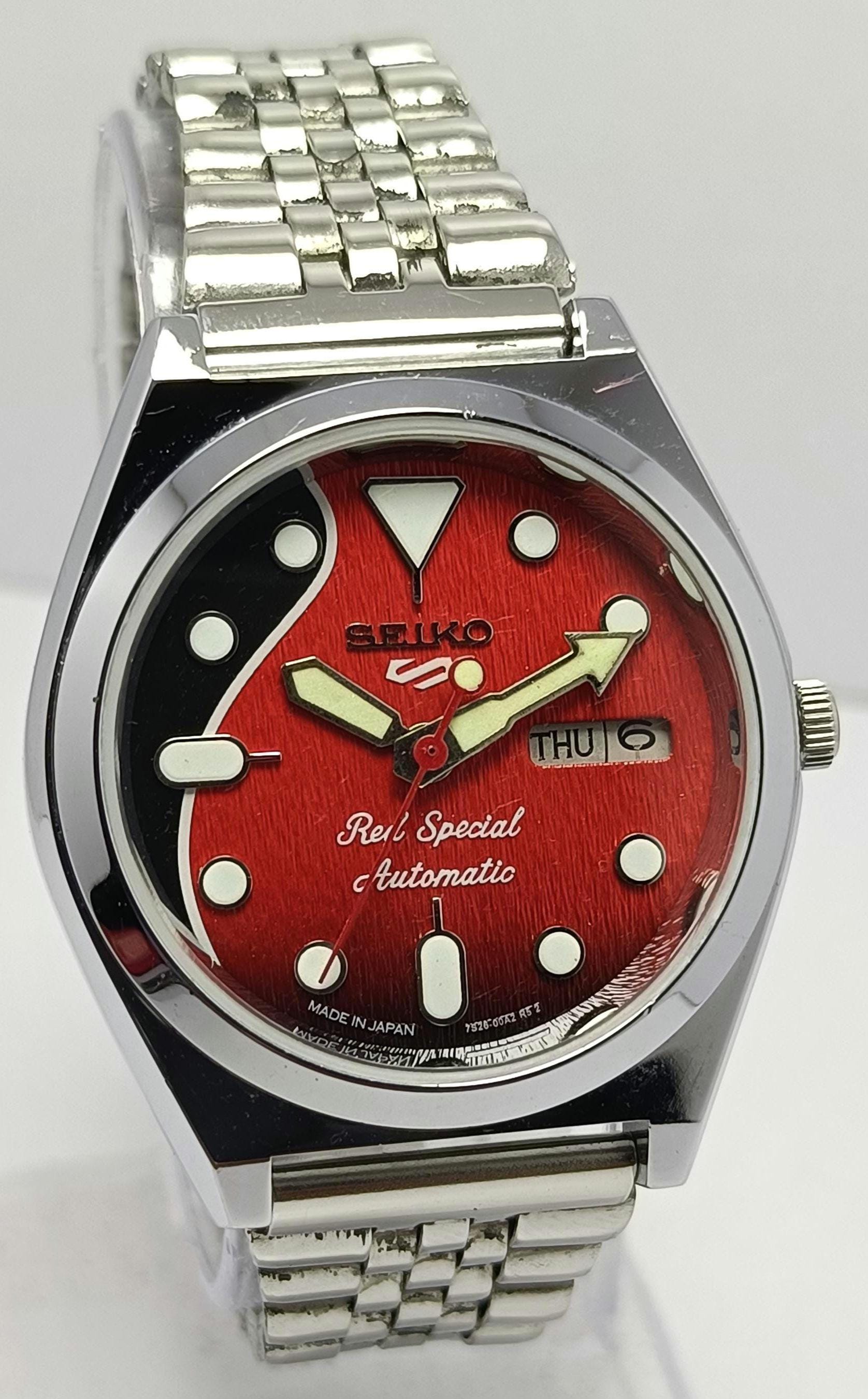 Seiko 5 Limited Edition Red Special Dial Day&date Automatic Transparent ...