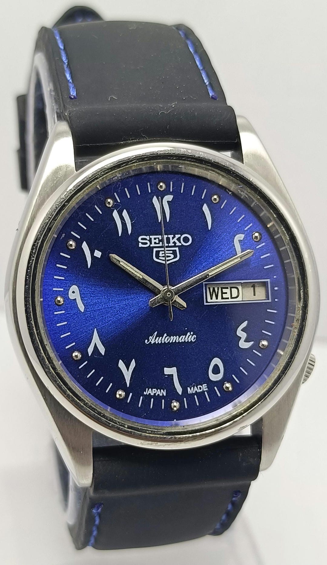 Seiko 5 Arabic Numerals Blue Dial Day&date Automatic Japan Made 6309 ...