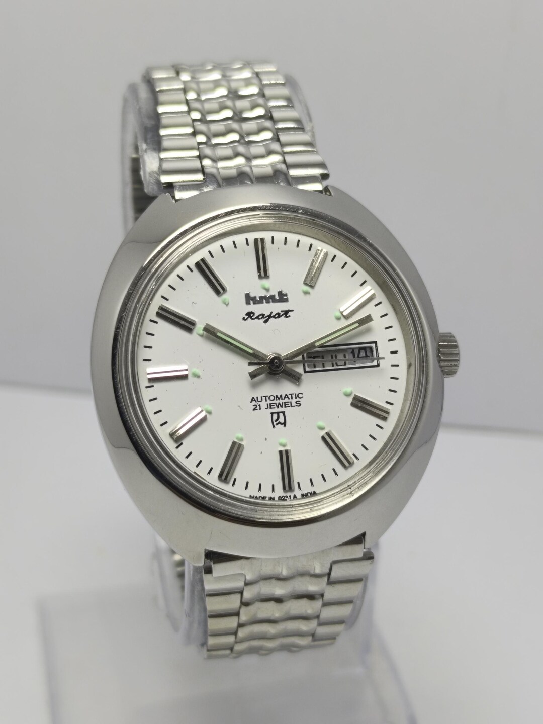 HMT Rajat White Dial Day&date Automatic Wrist Watch for Men's in ...