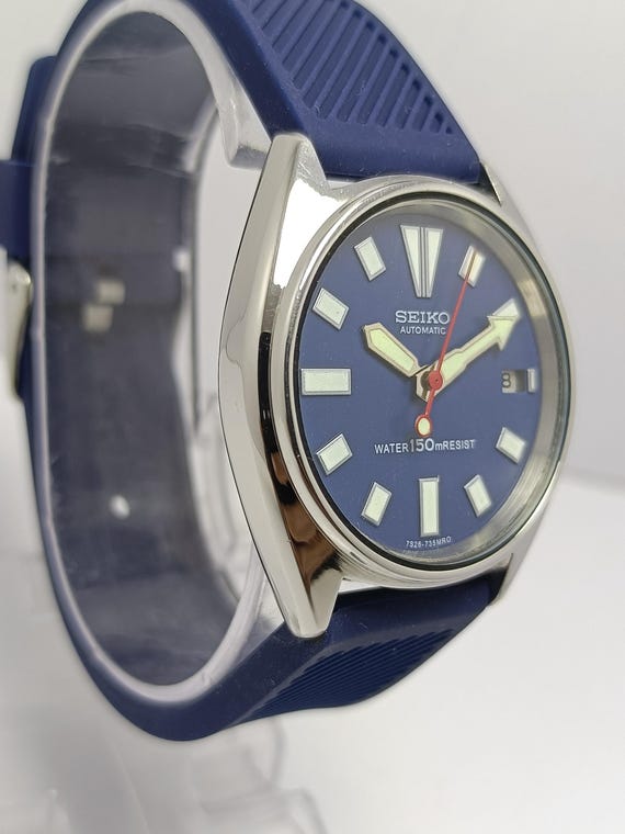 Seiko 5 Refurbished Blue Dial Luminous Indices Date A… - Gem