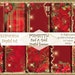 POINSETTIA Red & Gold Christmas Digital Frames Backdrops Papers ...