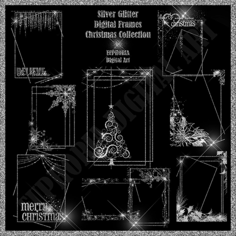 Silver Christmas Border - Etsy