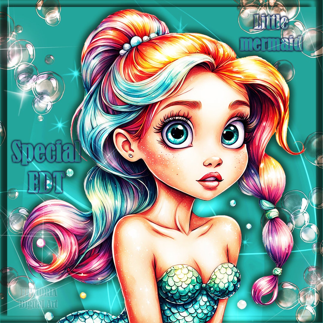 Imágenes prediseñadas de sirenita especial EDT, PNG de sirena, álbum de ...