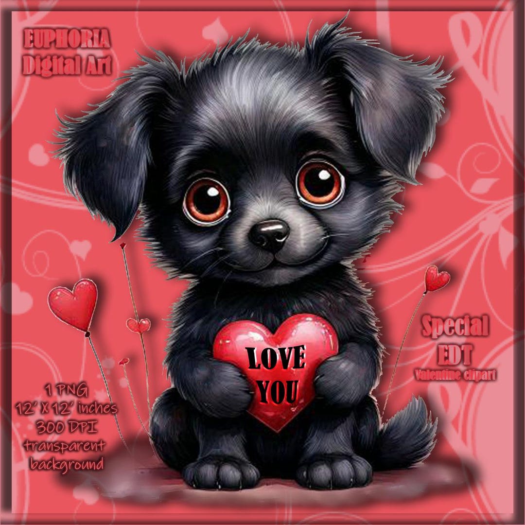 Valentine Clipart | Valentine Animal Clipart | Valentine Puppy Png ...