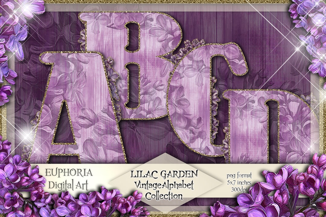LILAC GARDEN Vintage Alphabet Collection Decorative Wood Letters Bundle ...