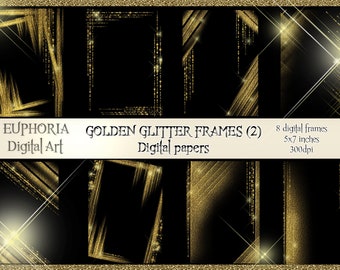 Rose Gold Glitter Frames Clipart Rose Gold Glitter Frames - Etsy