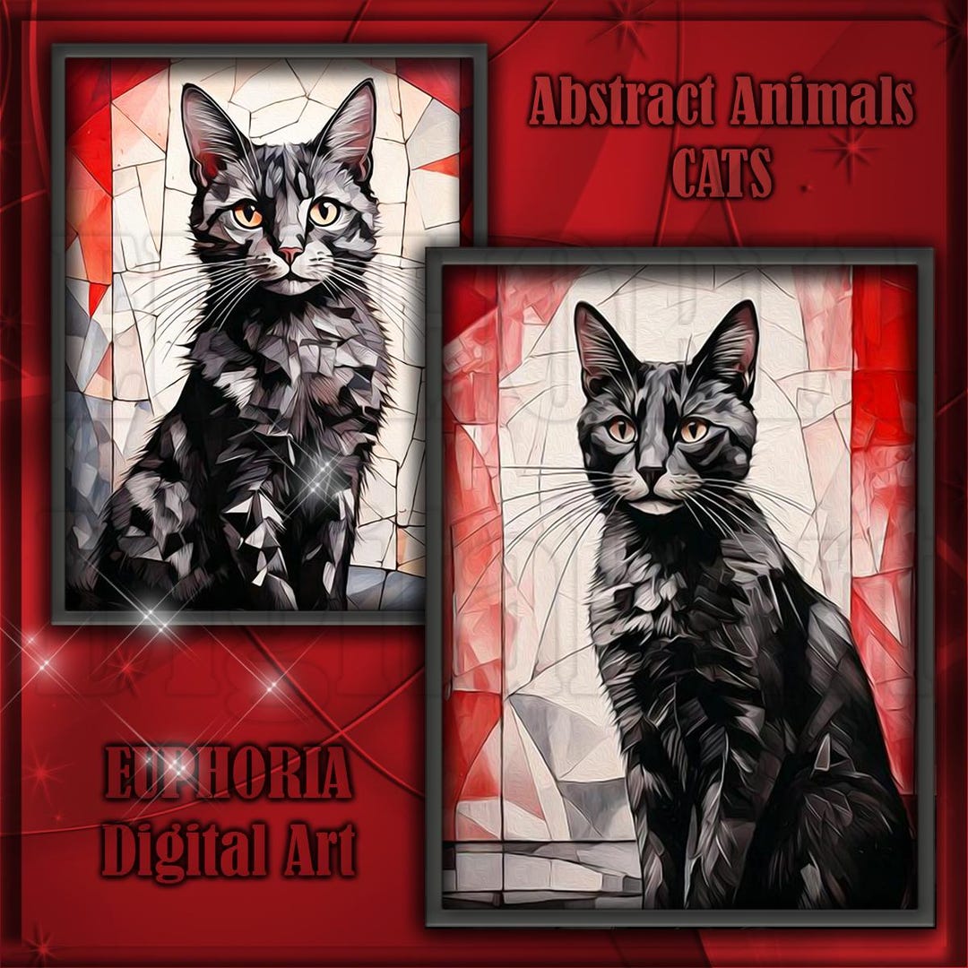 Abstract Animals Digital Prints | Cats Printable Art | Animals Wall Art ...
