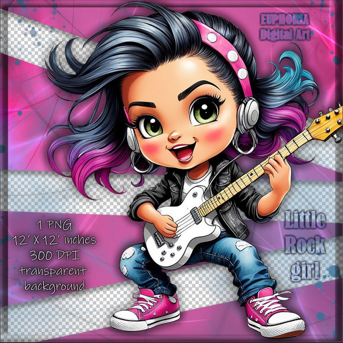 Little DJ Rock Star Clipart Special EDT, Kids Music PNG, Scrapbooking ...