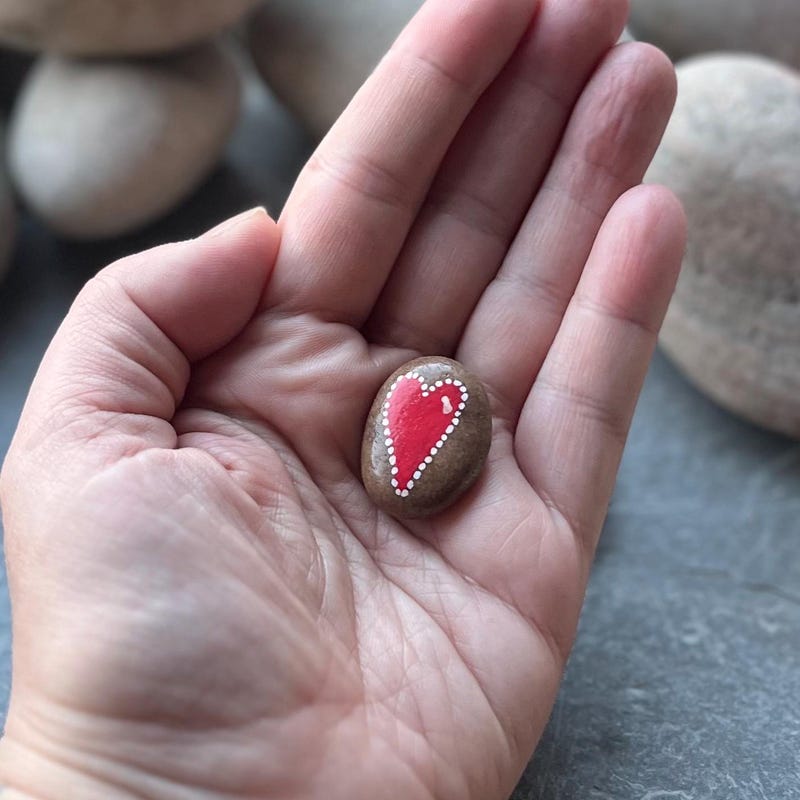 Painted Heart Rock - Etsy