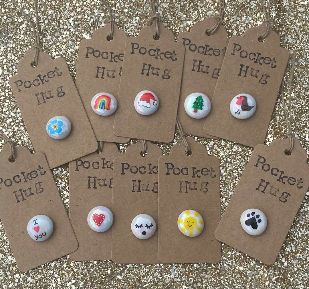 SPECIAL OFFER Pocket Hug Token Pebble Paw Print Rainbow Heart Forget Me ...