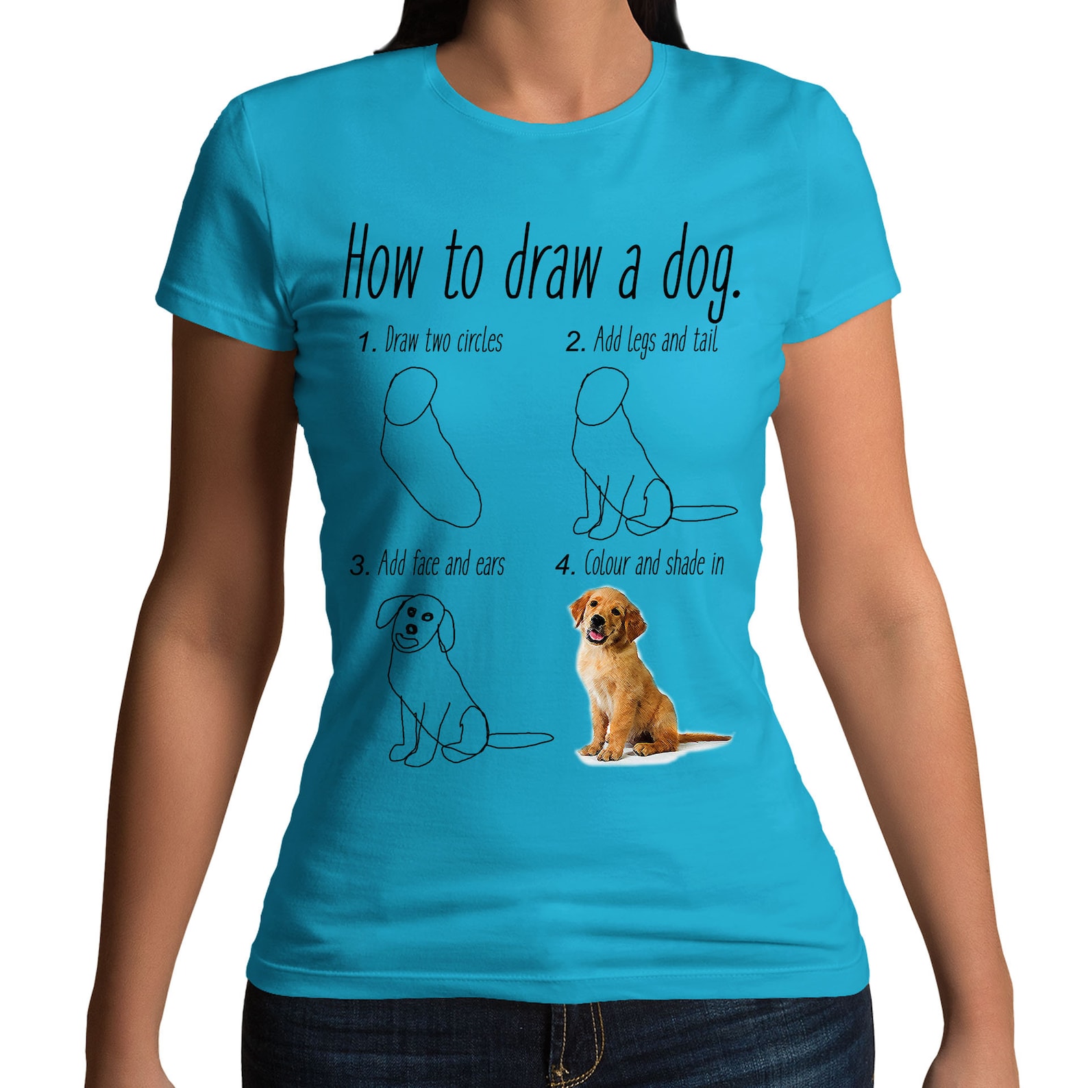 How to Draw A Dog Puppy Funny T-shirt - Mens Womens and Kids Sizes - Etsy