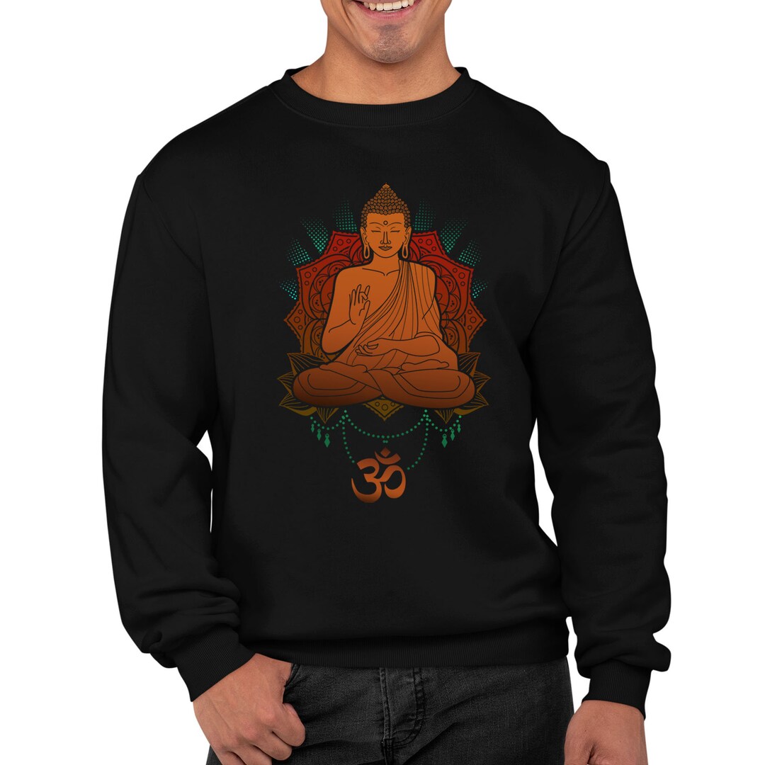 Buddha Om Buddhist Mandala Spiritual Buddhism Sweatshirt - Mens Womens ...