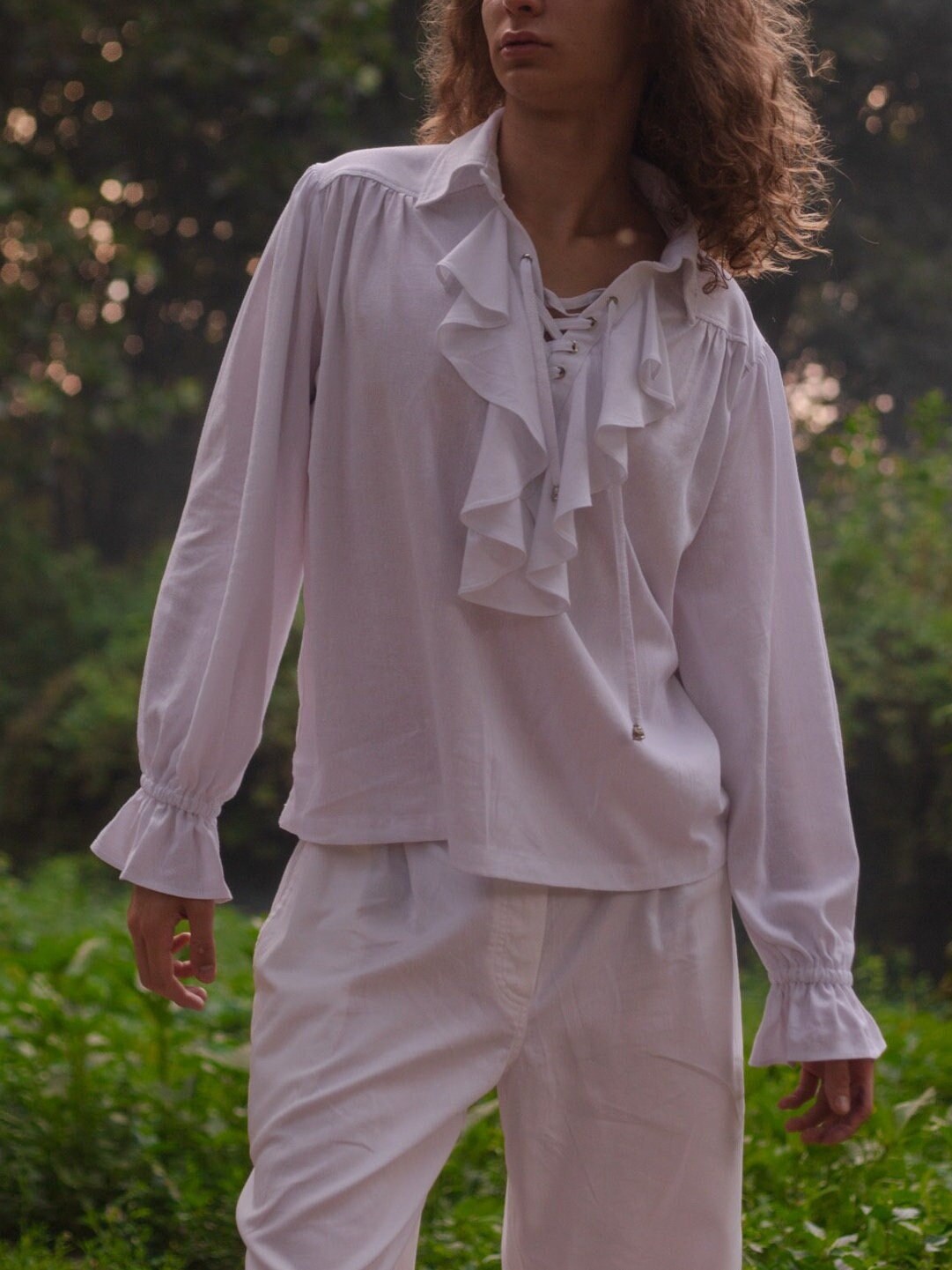 Linen Pirate Poet Prince Renaissance Blouse Victorian Ruffle - Etsy