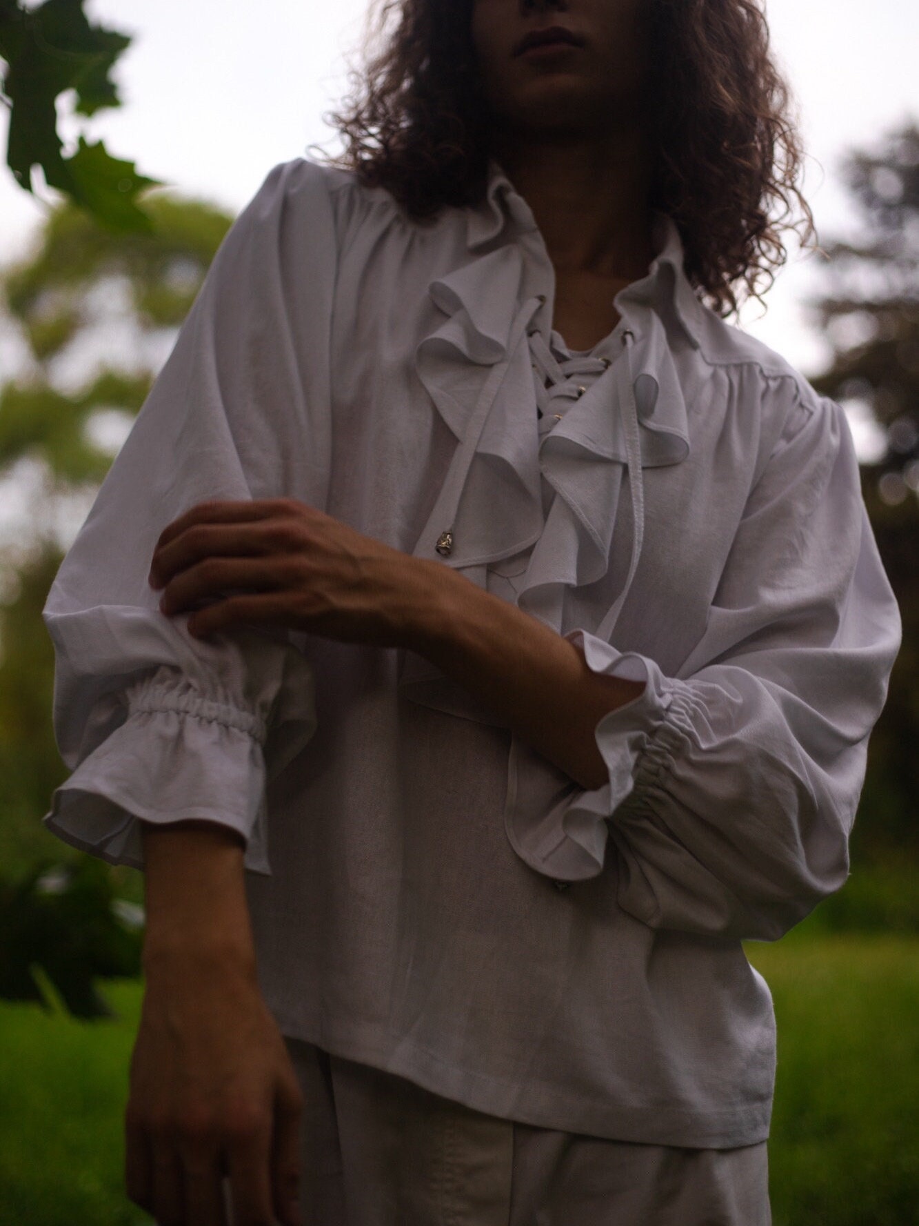 Linen Pirate Poet Prince Renaissance Blouse Victorian Ruffle - Etsy