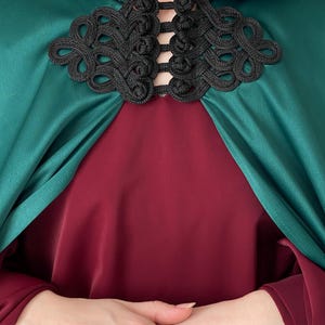 Elegant Satin Hooded Cloak for Fantasy or Medieval Costumes ...