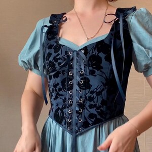 Renaissance Lace up Bodice, Medieval Boned Corset Top, Custom Cosplay ...