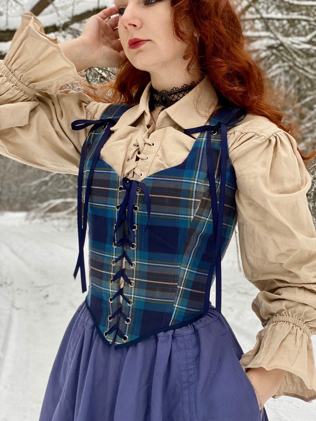 Lace up Overbust Corset Top, Renaissance Festival Bodice, Custom ...