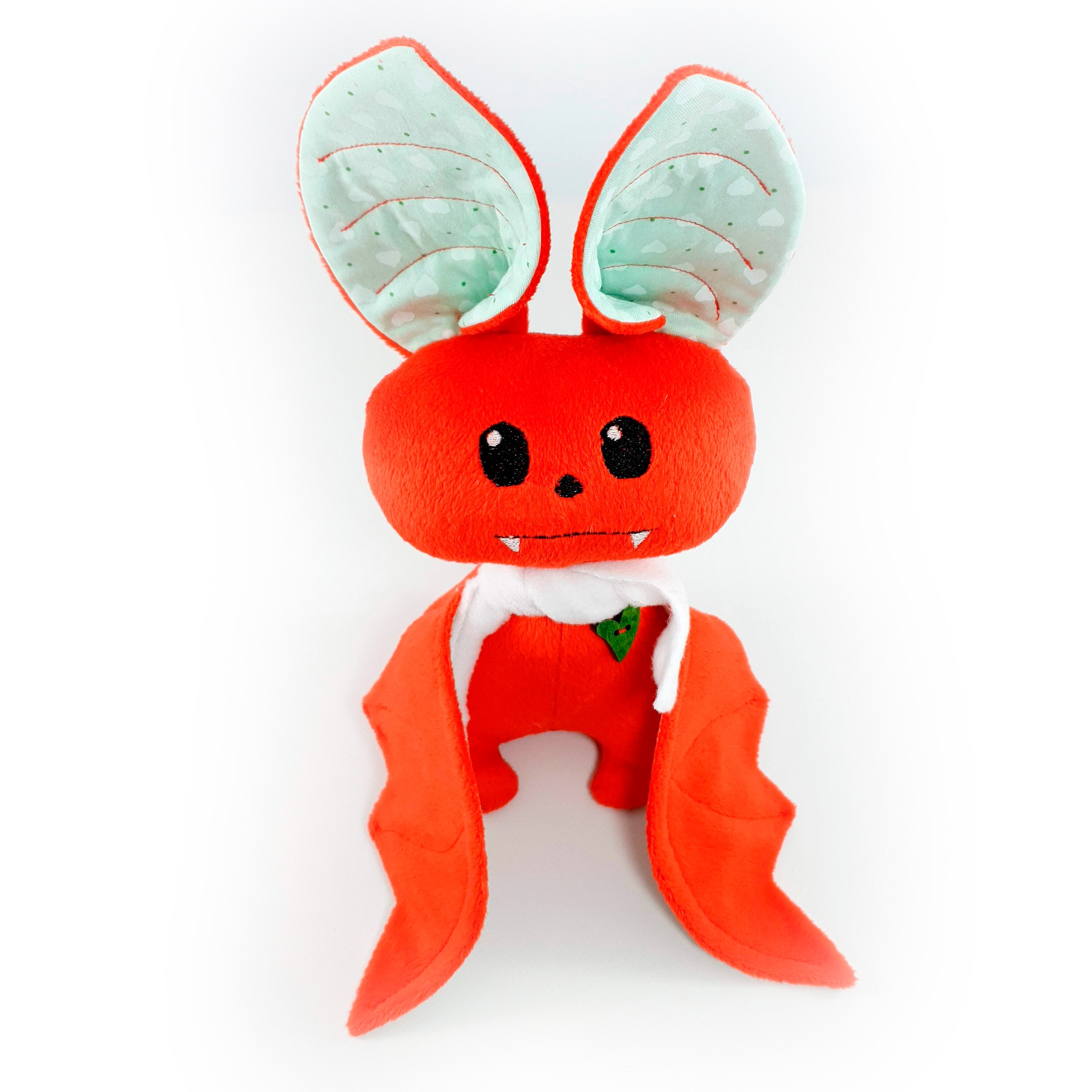 Red Bat Plushie Cuddly Toy for Kids. Bat With Green Wings. Hanging ...