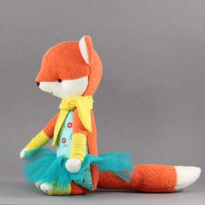 Orange Fox Plushie Toddler Gift. Stuffed Fox Toy Dressed in Scarf and ...