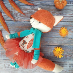 Red Fox Plush Toy Gift for Girls. Fox Softie for Baby Nursery Decor ...