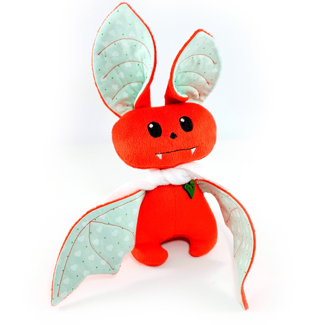 Red Bat Plushie Cuddly Toy for Kids. Bat With Green Wings. Hanging ...