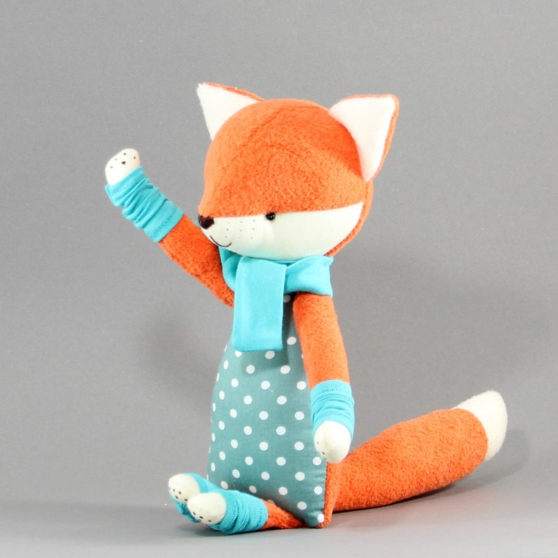 Orange Fox Stuffed Animal Gift. Fox Plushie in Scarf. Autumn - Etsy