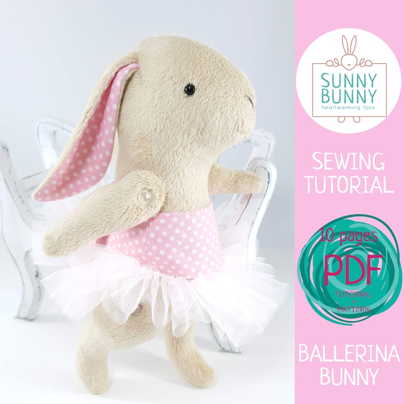 Bunny (rabbit) Ballerina Sewing Pattern and Tutorial. Bunny Rabbit DIY ...
