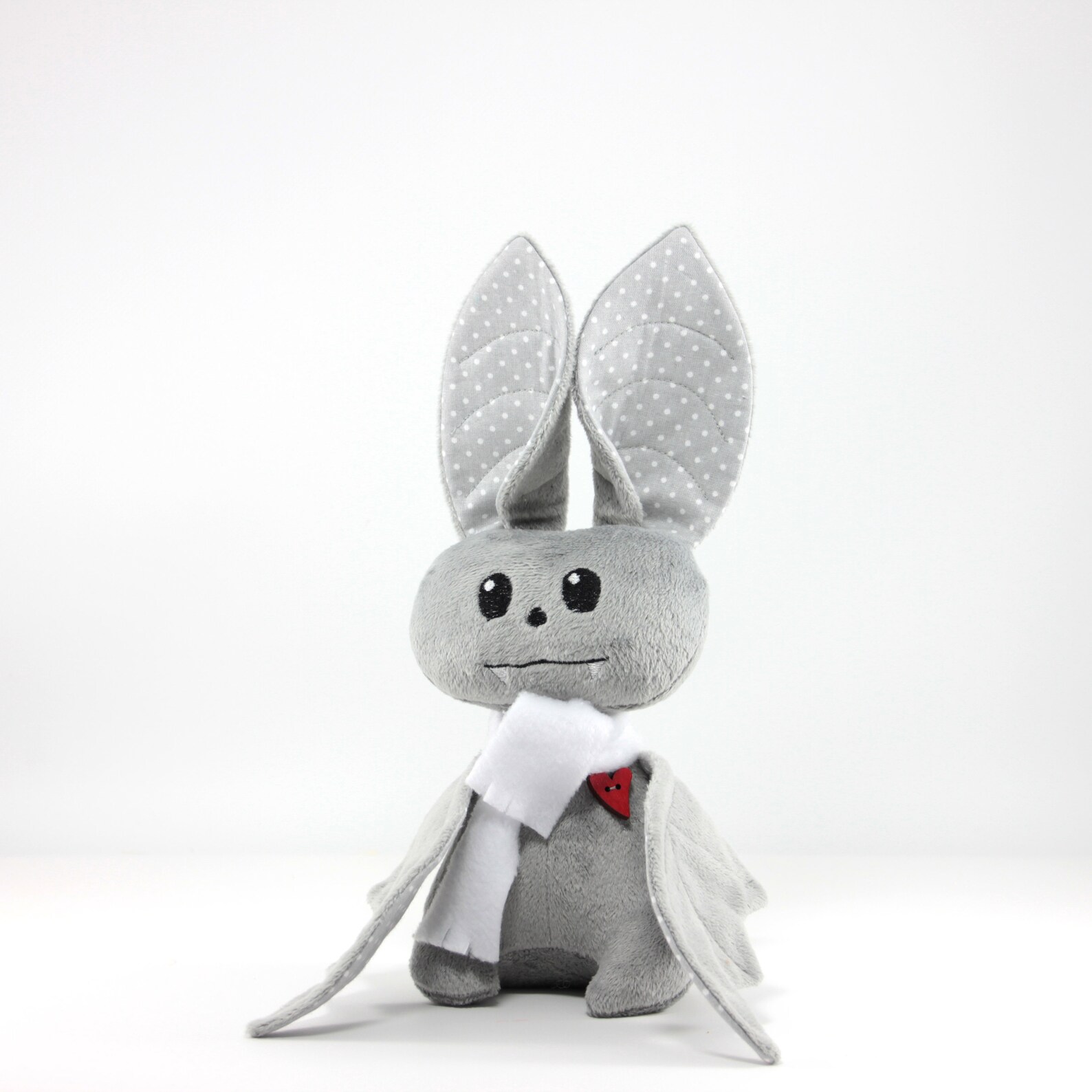 Gray bat toy gift. Gray dotted bat doll. Gary plushie | Etsy