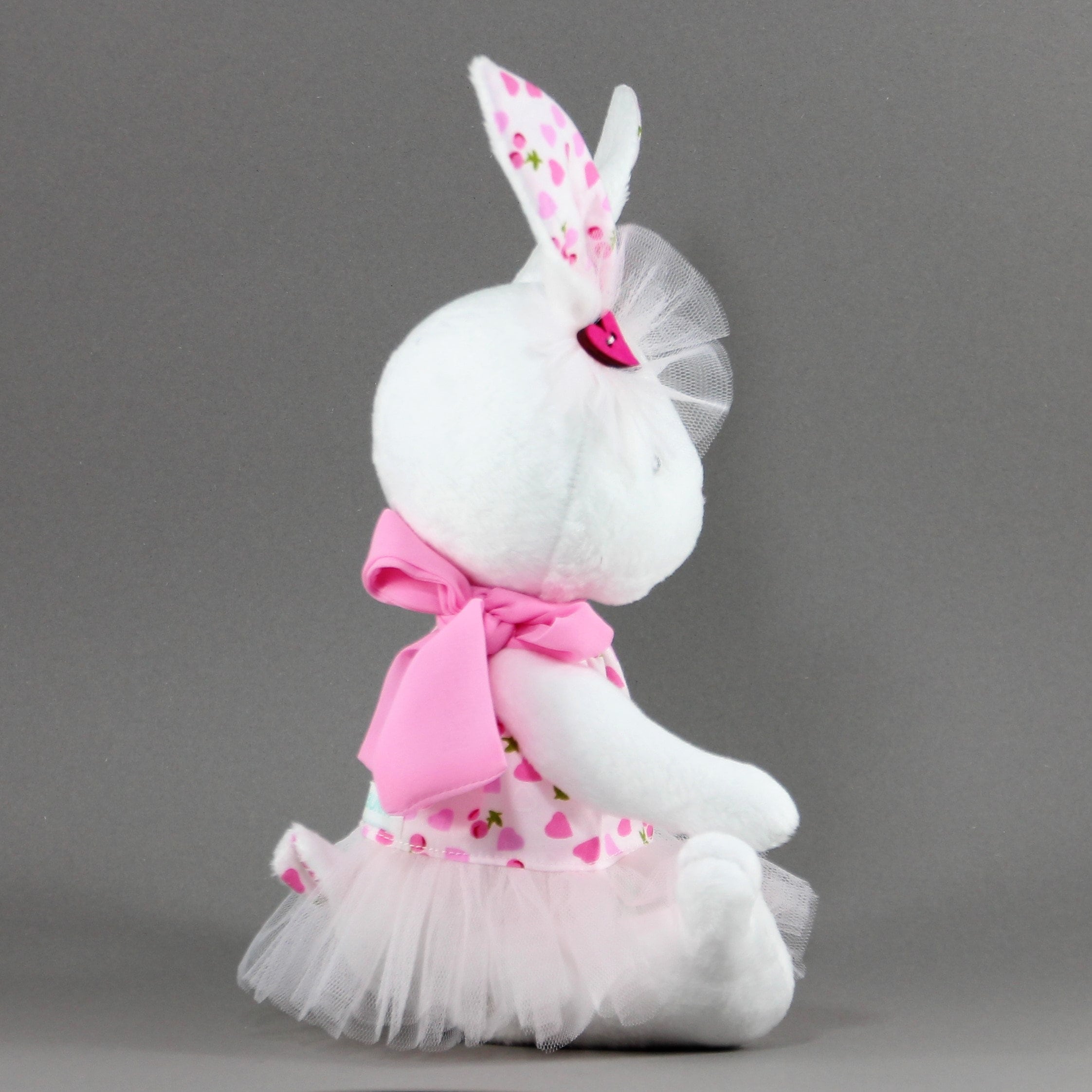 Plush Bunny Toy for Toddler. Easter Rabbit Decor. Pink Bunny Stuffed ...