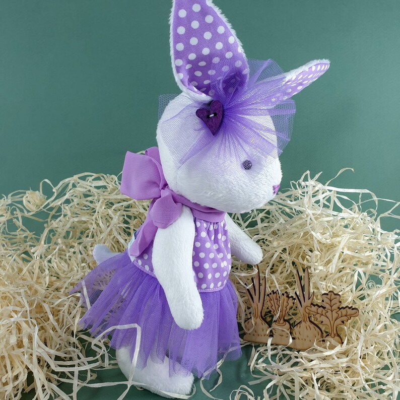 Stuffed Bunny Rabbit. White and Lavender Bunny Toy. Soft Toy - Etsy