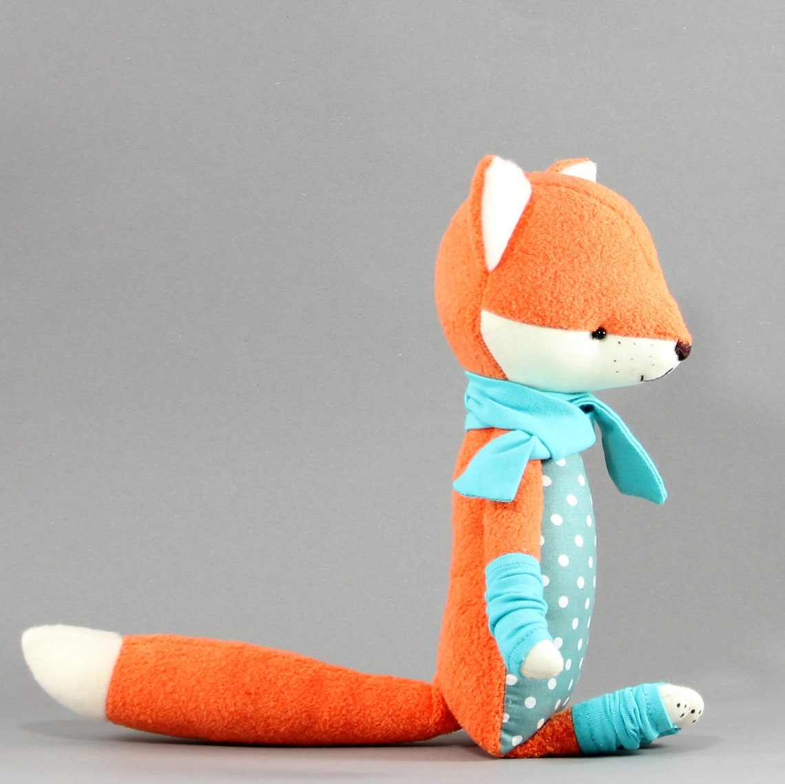 Orange Fox Stuffed Animal Gift. Fox Plushie in Scarf. Autumn - Etsy