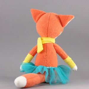 Orange Fox Plushie Toddler Gift. Stuffed Fox Toy Dressed in Scarf and ...