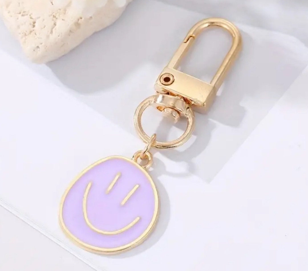 Smiley Face Keyring - Etsy